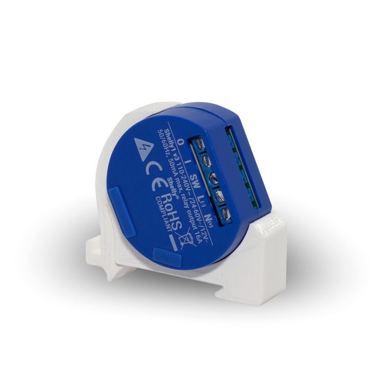 DIN Mini Rail Adapter for Shelly 1 and Shelly 1PM Smart Relay