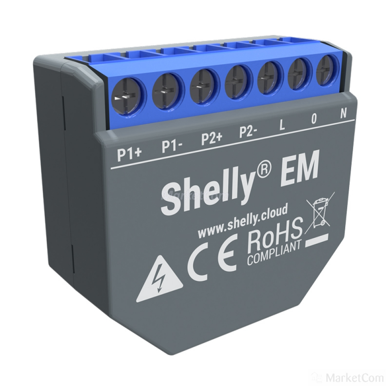 Shelly EM - Smart Wi-Fi Relay with Power Monitoring with 120A Clamp