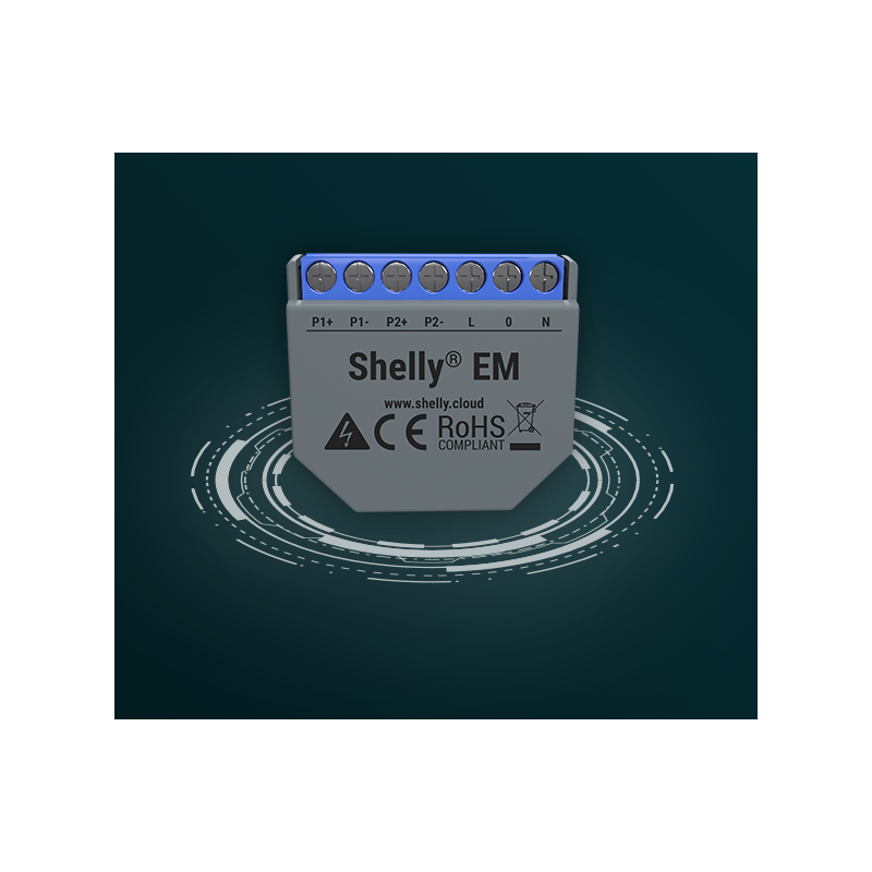 Shelly EM - Smart Wi-Fi Relay with Power Monitoring with 50A Clamp