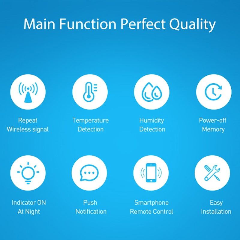 Z-Wave signal repeater with temperature and humidity sensor