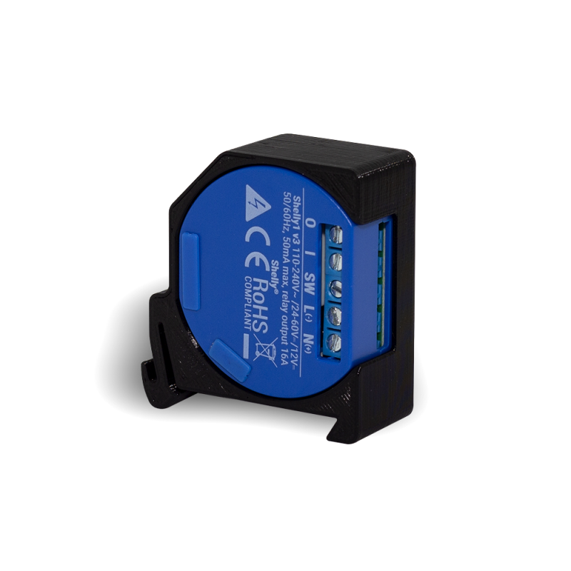 DIN Mini Rail Adapter for Shelly 1 and Shelly 1PM Smart Relay